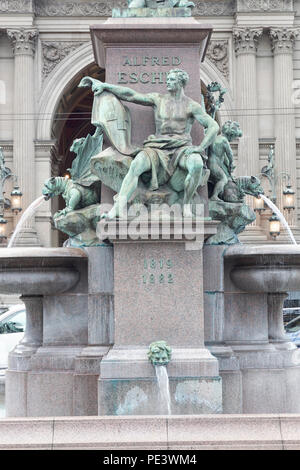 Monument of Alfred Escher on Bahnhofplatz square,Zurich main train ...