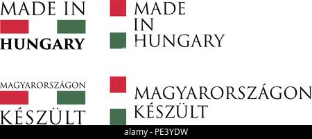 Simple Made in Hungary / (hungarian translation) label. Text with ...