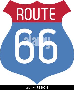 Blank Route 66 traffic sign over a white background and the legend ...