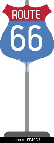 Blank Route 66 traffic sign over a white background and the legend ...