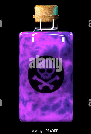 Flask of poison, container with poisonous liquid. Highly dangerous ...