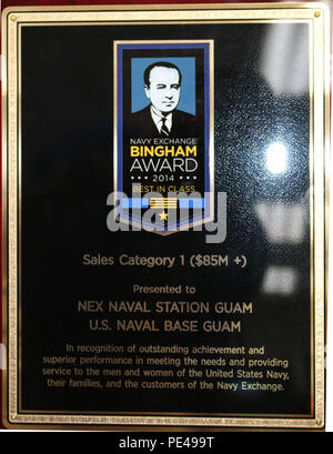 SANTA RITA, Guam (Sept. 3, 2015) – After being presented the NEX ...