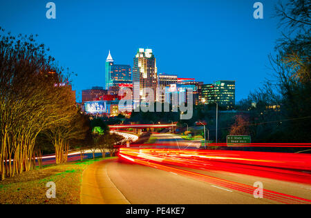 Raleigh, North Carolina skyline at night Stock Photo - Alamy