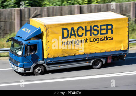 Dachser truck on motorway. Dachser is a German logistics company ...