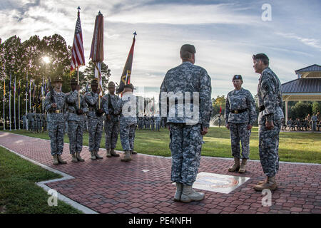 Command Sgt. Maj. Robert J. Riti presents the Ralph E. Haines Jr. Award ...