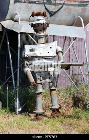The robot made from scrap metal part of a Car display at Children mall ...