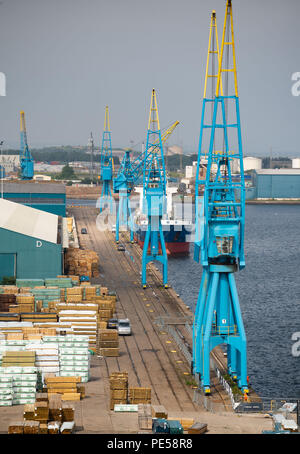 Aerial view of the Port of Cardiff warehouse in Cardiff, Wales UK Stock ...