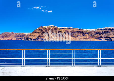 Amazing view from Santorini Island with the caldera of volcano and ...