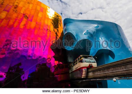 Museum of Pop Culture MoPOP Seattle guitars sculpture Stock Photo ...