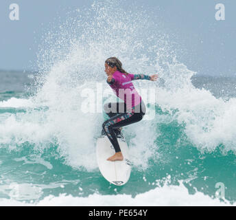 Boardmasters Roxy Open Surfing Contest, Juliette Lacome French surfer ...