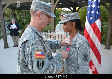 BAMC Commander Col. Evan Renz and Command Sgt. Maj. Tabitha Gavia ...