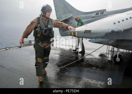 Italian Navy, pilot of an AV-8B VTOL aircraft on board the Garibaldi ...