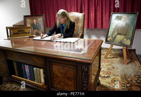 General George S. Patton Jr. (center), and his wife Beatrice Patton ...