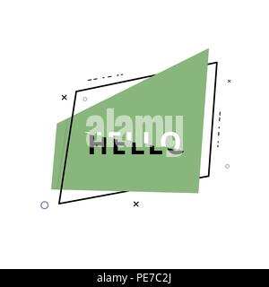 Hello banner. Sliced text effect. Vector illustration Stock Vector ...
