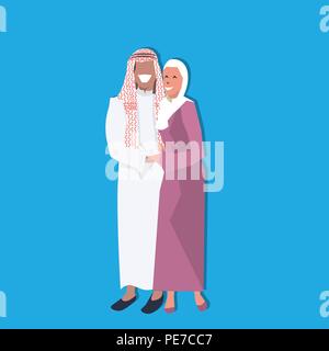 Cartoon arabic couple wearing traditional costume Stock Vector Image ...