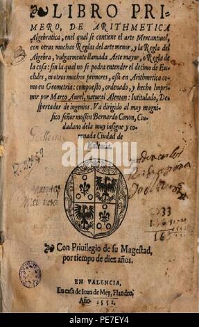 'Arithmetica Algebratica' (1552) by Marco Aurel is a key work in the ...