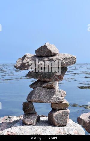 An Inukshuk from the Inuit culture in Quebec, Canada Stock Photo - Alamy