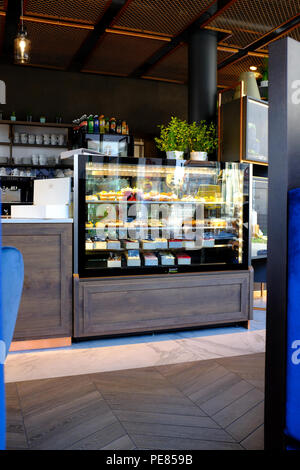 a take away food display cabinet in a roadside cafe Stock Photo ...