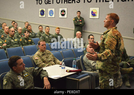 U.S Army Col. Colin Tuley, center, Brigade Commander of 1st Brigade ...