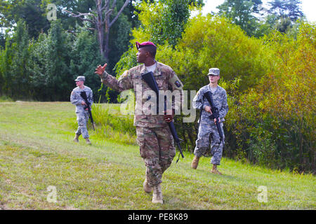 U.S. Army Spc. Shaquille Stokes, assigned to the 55th Signal Company (Combat Camera), practices ...