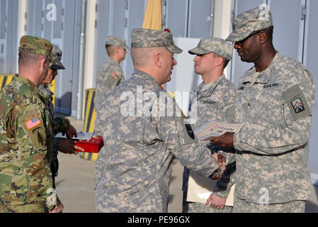 U.S. Army Lt. Col. Robb A. Meert (center), commander of 18th Combat ...