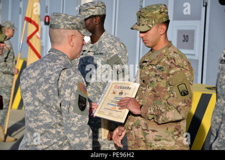 U.S. Army Lt. Col. Robb A. Meert (left), commander of 18th Combat ...