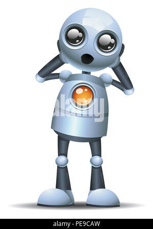 illustration of a happy little robot emotion in happy isolated white ...