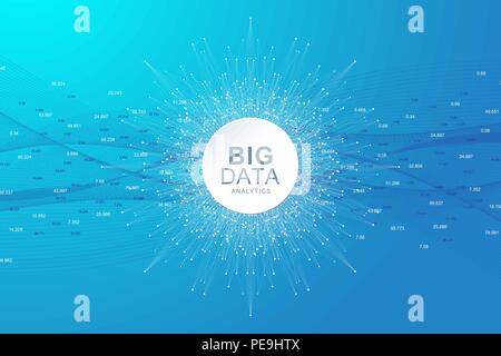 Big complex data neural network, information data visualization concept, business analytics ...