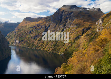 Geiranger from the Ornesvingen viewpoint, More og Romsdal, Norway Stock ...