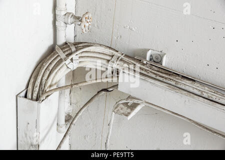 electric metal channel .electric cables inside the cable duct in an ...
