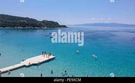 Aerial view at beach at Ammouliani island at Chalkidiki, Greece Stock ...