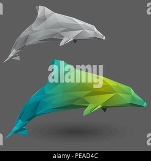 Dolphin from triangles Stock Vector Image & Art - Alamy