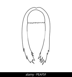 Woman's hairstyle icon in outline style isolated on white background ...