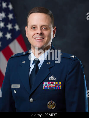 Official portrait, uncovered, of Lt. Col. Corey Brunson, U.S. Air Force ...