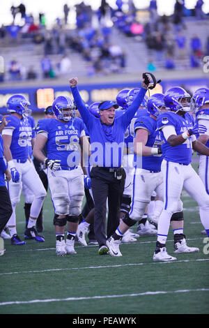 Utah State head football coach Bronco Mendenhall watches from the ...