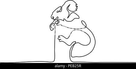 Continuous one line drawing. Koala bear symbol. Logo of the koala ...