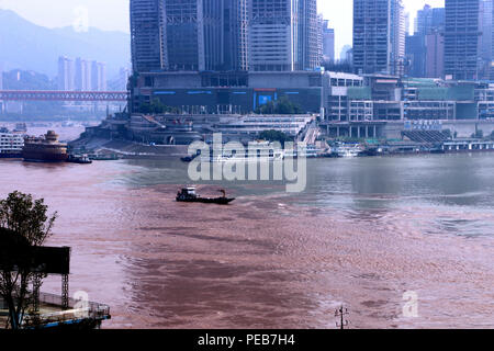 Chongqing, China, 13th Aug 2018 At the intersection of the Yangtze ...