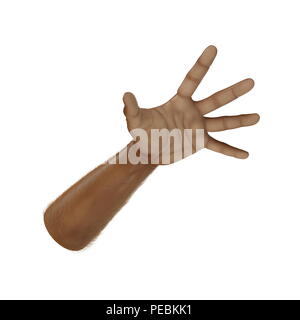Man Hands Swarthy Skin on white. 3D illustration Stock Photo - Alamy