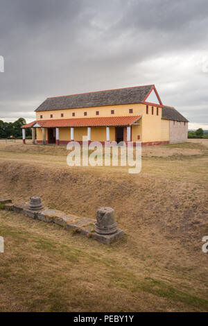 A reconstructed Roman town house at Wroxeter created using traditional ...