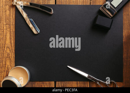 Wax and straight razor Stock Photo - Alamy