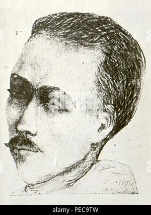 This artwork, 'Arthur Rimbaud mourant' by Isabelle Rimbaud, depicts the ...