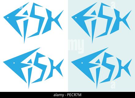 abstract fish icon isolated on white background. vector minimal logo ...