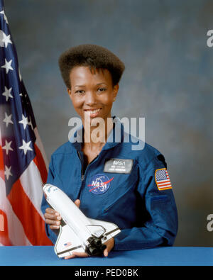 Astronaut Mae C. Jemison, mission specialist, appears to be clicking ...
