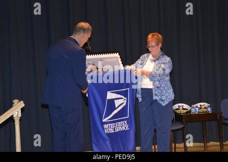 Denise Edmonds, marketing manager for USPS, speaks on the service of ...