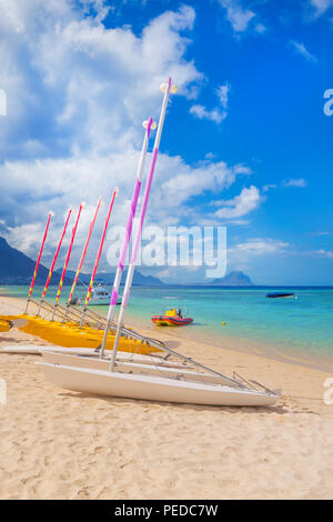 Sail boats at the Wolmar beach. Mauritius Stock Photo - Alamy