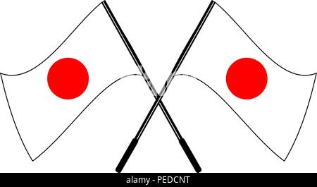 Flag of Japan with red rays. Stylization of japanese national banner ...