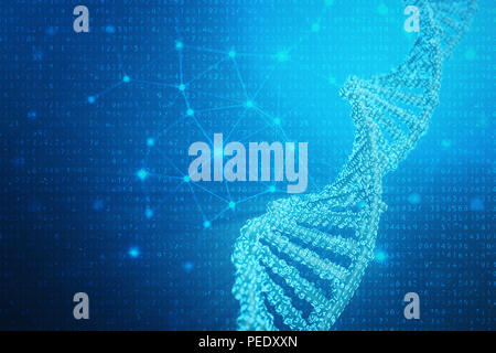 Artifical intelegence DNA molecule. Concept binary code genome ...