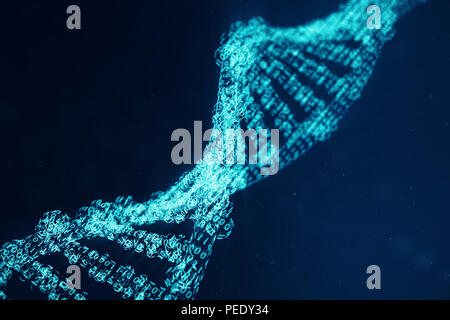 Artifical intelegence DNA molecule. Concept binary code genome ...