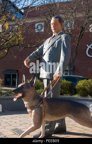 Statue of Seeing Eye founder Morris Frank and his guide dog, Buddy ...