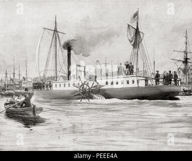 paddle steamer ship boat steam engine paddle wheel steamboat. side ...